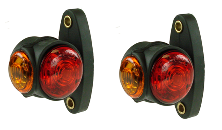 Pair of LED Red White Amber Outline Markers